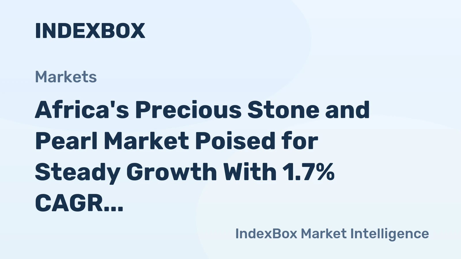 Africa's Precious Stone and Pearl Market Poised for Steady Growth With 1.7% CAGR Through 2035