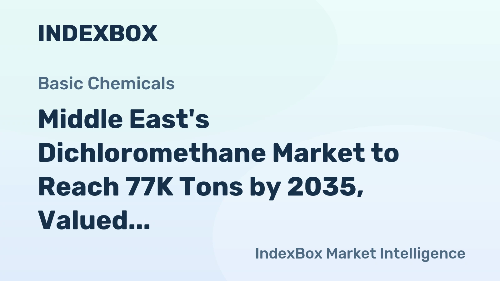 Middle East's Dichloromethane Market to Reach 77K Tons by 2035, Valued at $62M