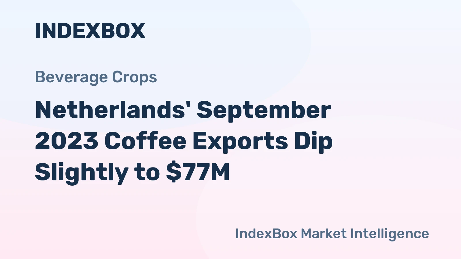 Netherlands' September 2023 Coffee Exports Dip Slightly to $77M