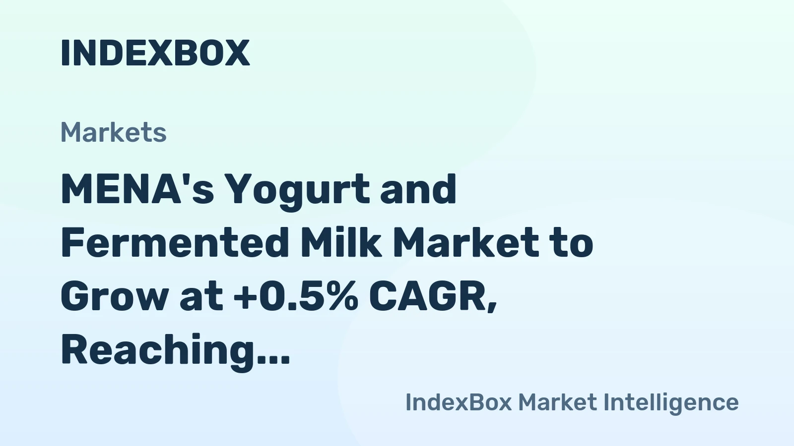 MENA's Yogurt and Fermented Milk Market to Grow at +0.5% CAGR, Reaching 4.9M Tons by 2035