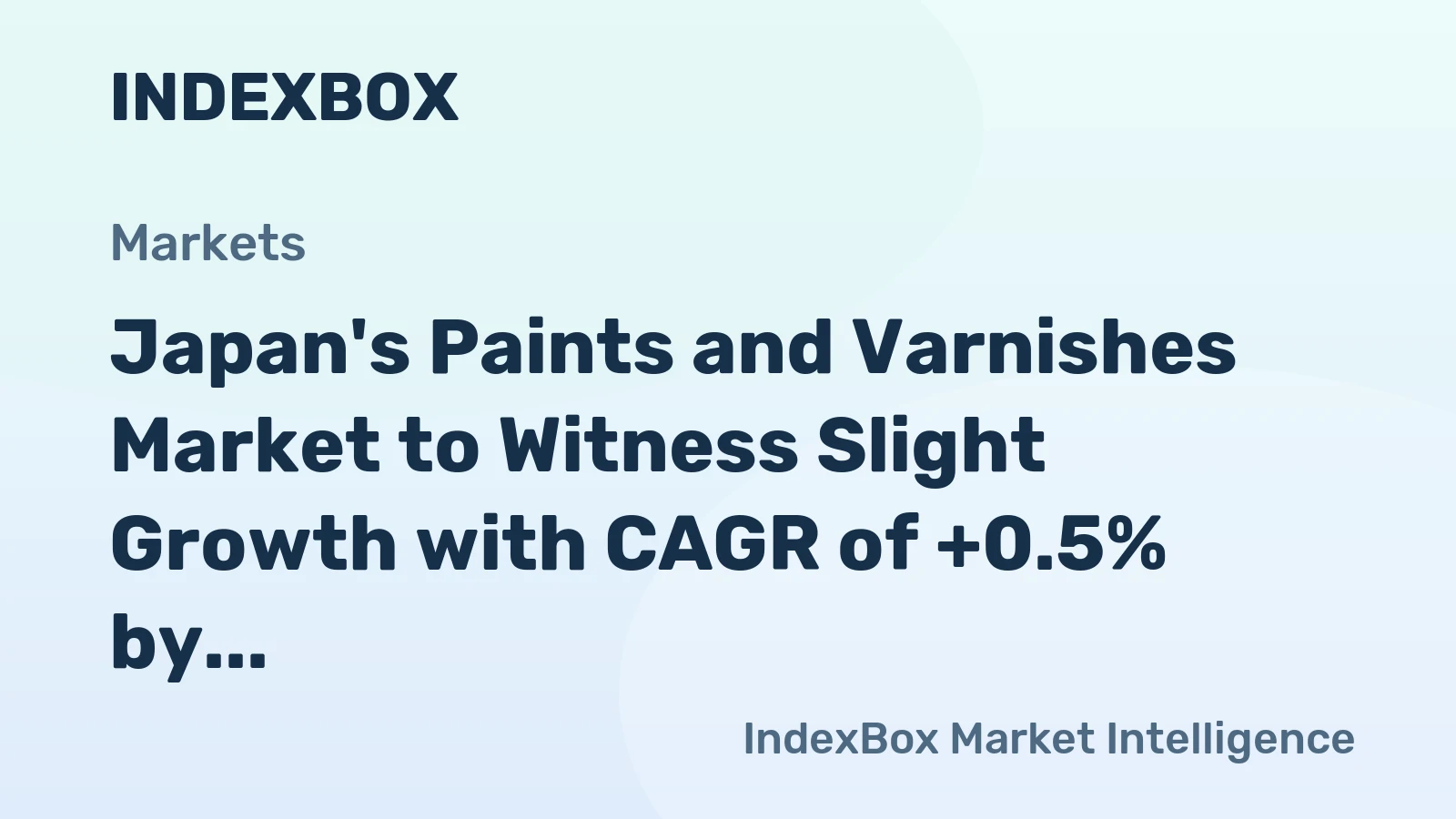 Japan's Paints and Varnishes Market to Witness Slight Growth with CAGR of +0.5% by 2035
