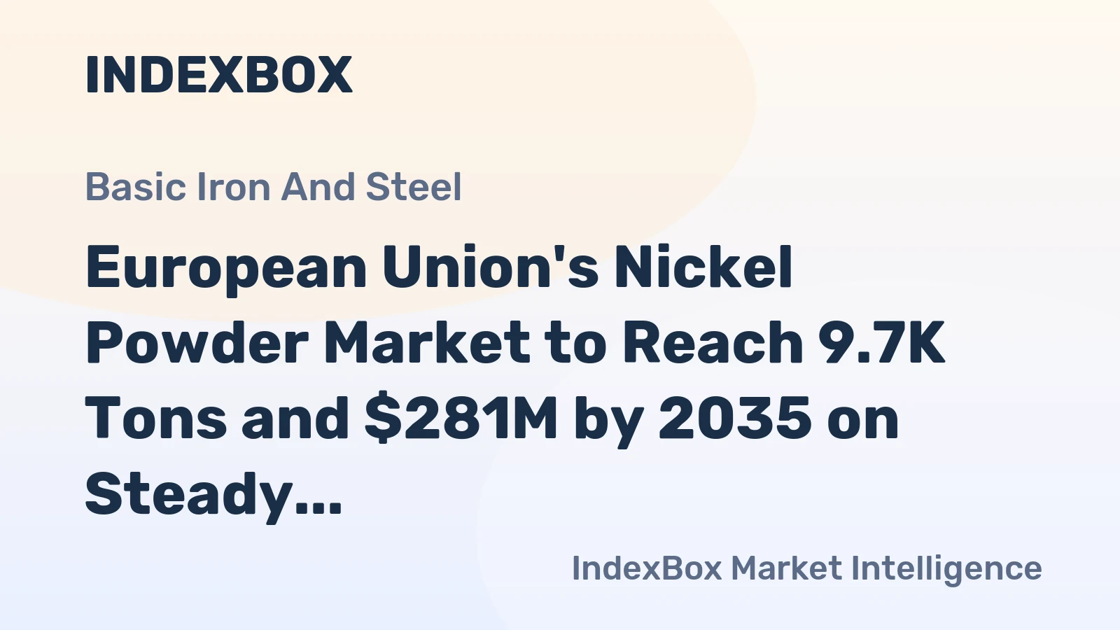 European Union's Nickel Powder Market to Reach 9.7K Tons and $281M by 2035 on Steady Growth