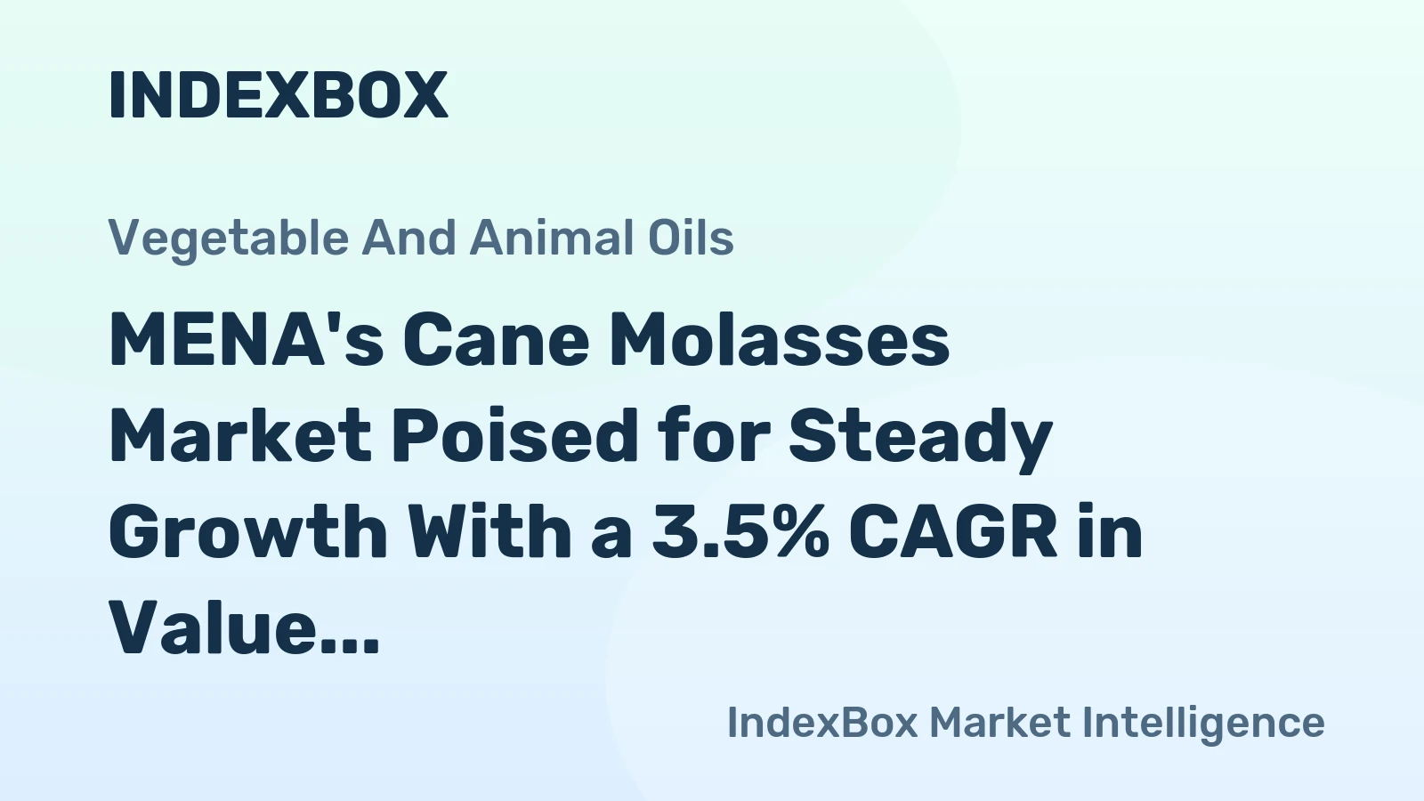 MENA's Cane Molasses Market Poised for Steady Growth With a 3.5% CAGR in Value Through 2035