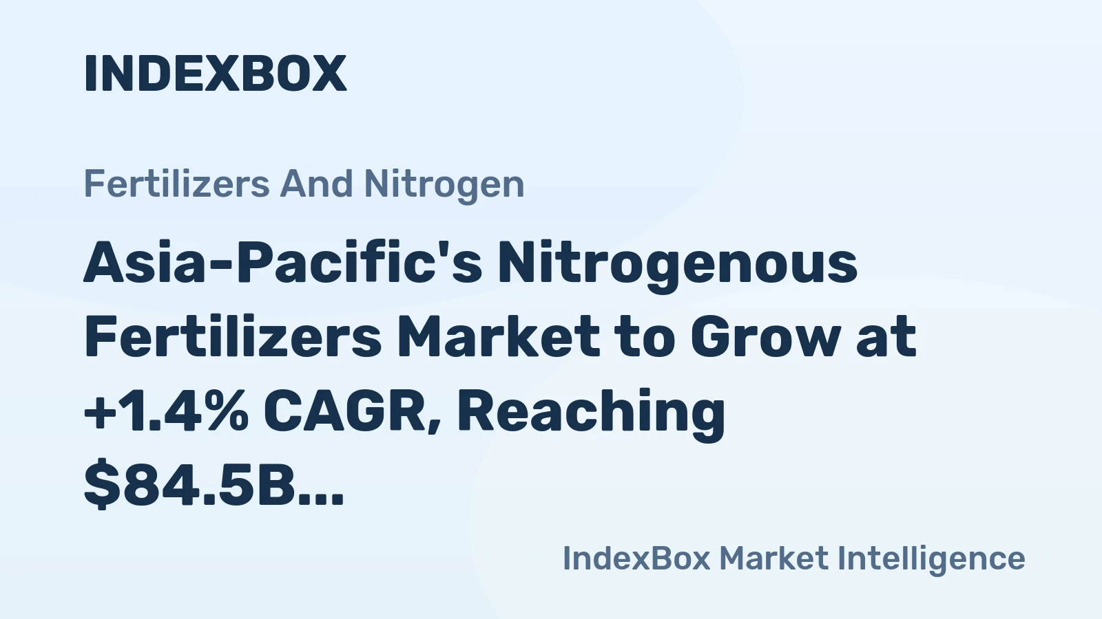 Asia-Pacific's Nitrogenous Fertilizers Market to Grow at +1.4% CAGR, Reaching $84.5B by 2035