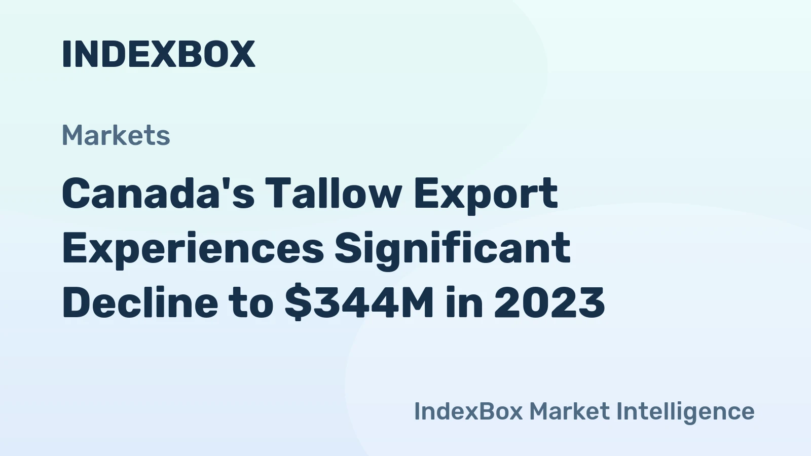 Canada's Tallow Export Experiences Significant Decline to $344M in 2023