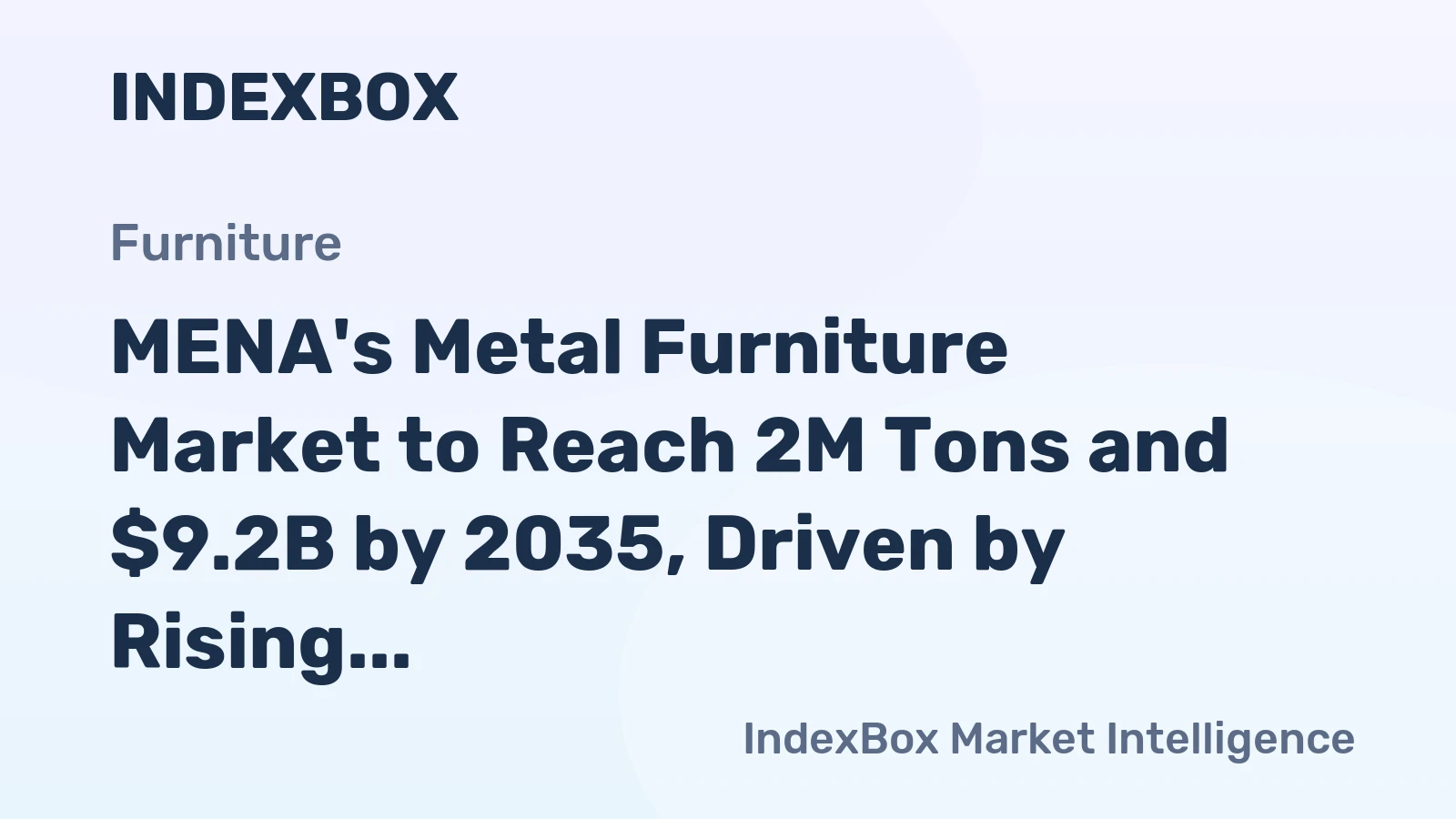 MENA's Metal Furniture Market to Reach 2M Tons and $9.2B by 2035, Driven by Rising Demand