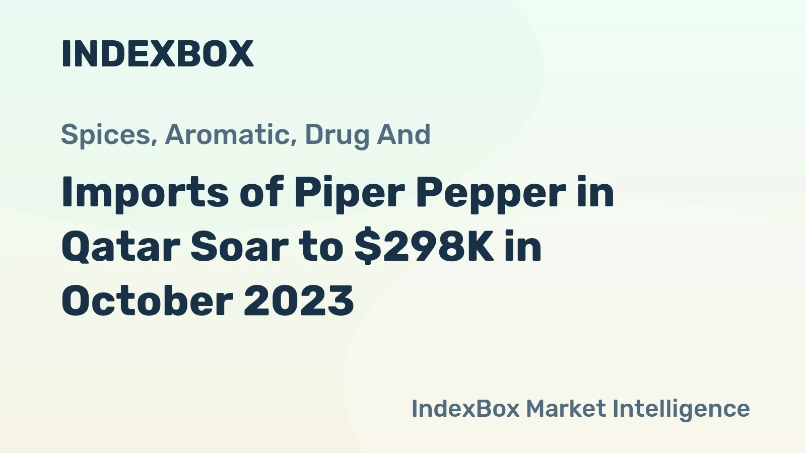 Imports of Piper Pepper in Qatar Soar to $298K in October 2023