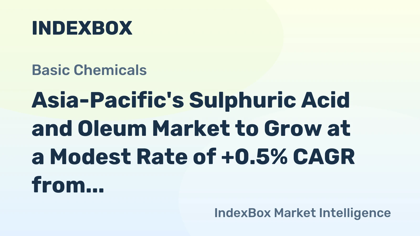 Asia-Pacific's Sulphuric Acid and Oleum Market to Grow at a Modest Rate of +0.5% CAGR from 2024-2035