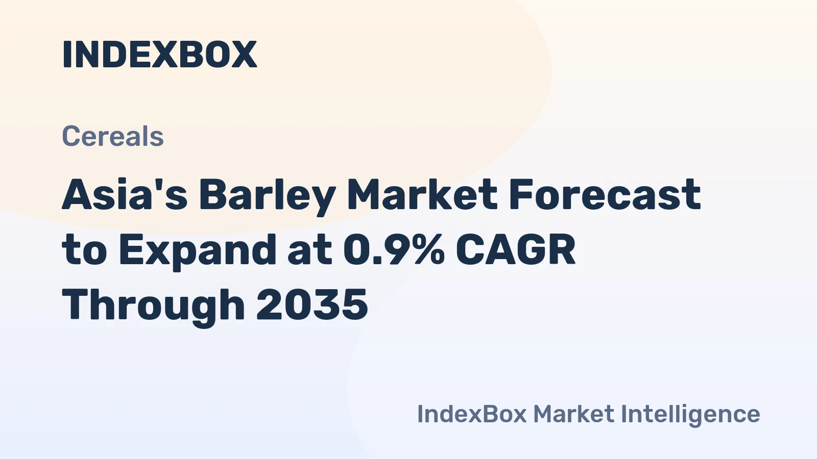 Asia's Barley Market Forecast to Expand at 0.9% CAGR Through 2035