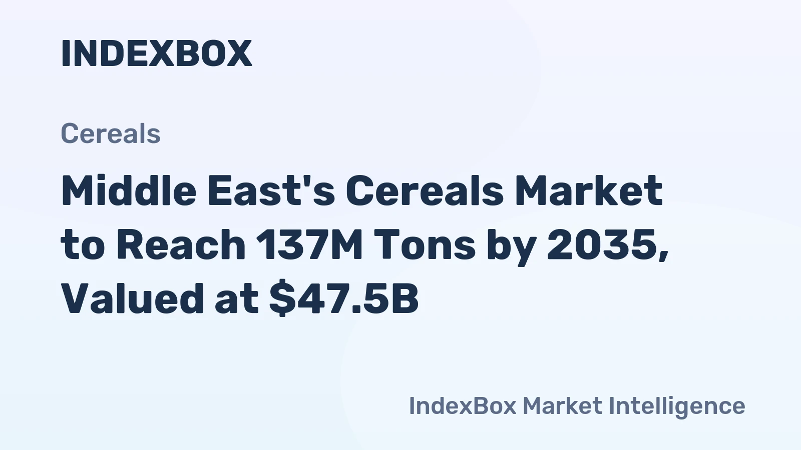 Middle East's Cereals Market to Reach 137M Tons by 2035, Valued at $47.5B