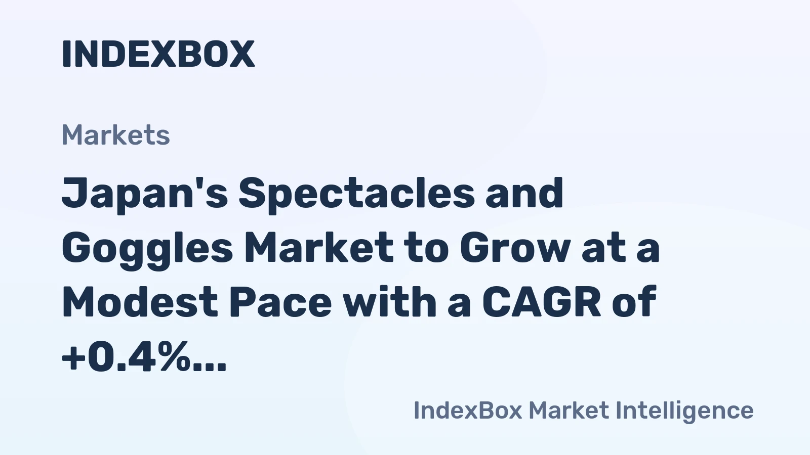 Japan's Spectacles and Goggles Market to Grow at a Modest Pace with a CAGR of +0.4% from 2024 to 2035