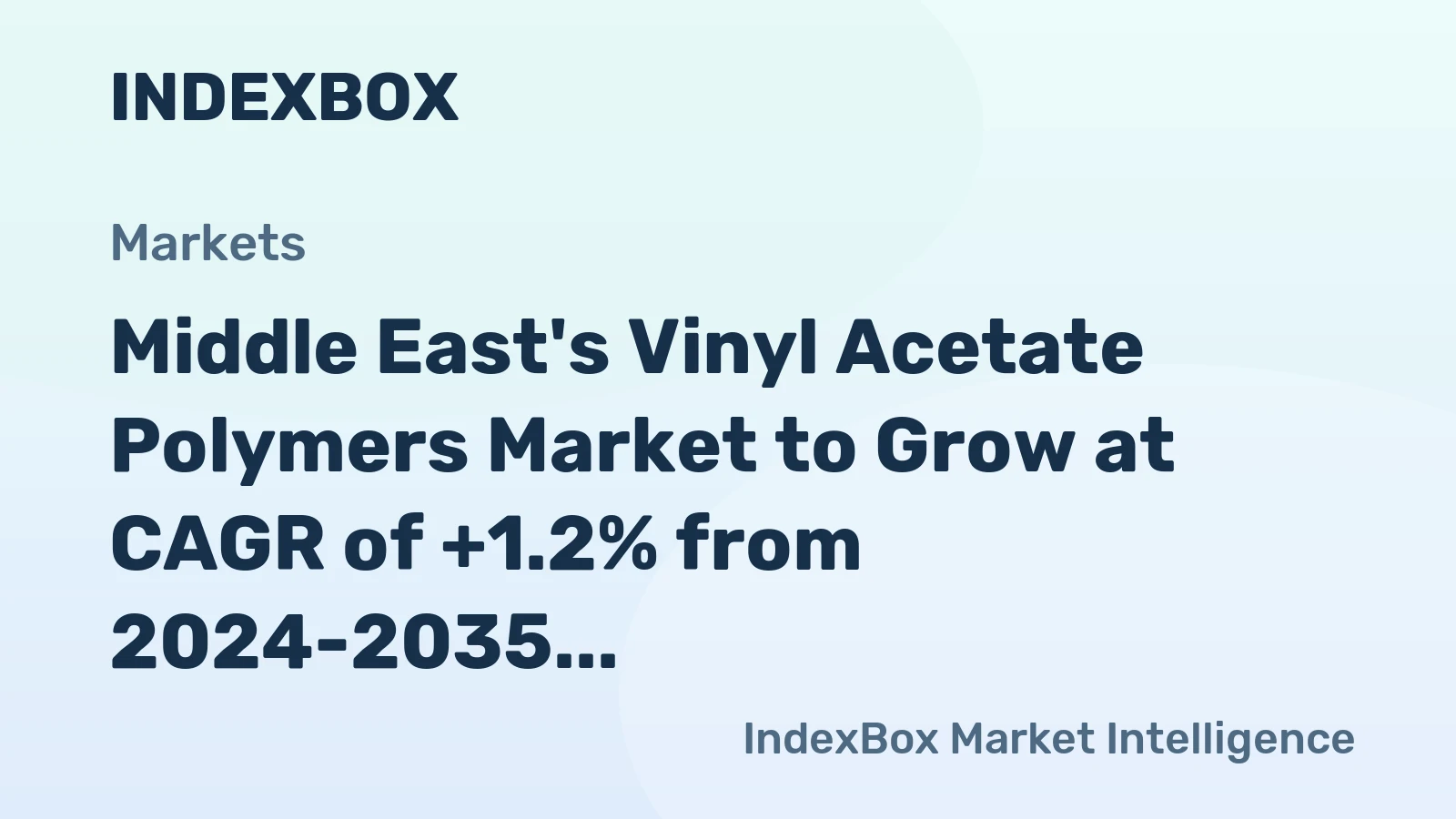 Middle East's Vinyl Acetate Polymers Market to Grow at CAGR of +1.2% from 2024-2035