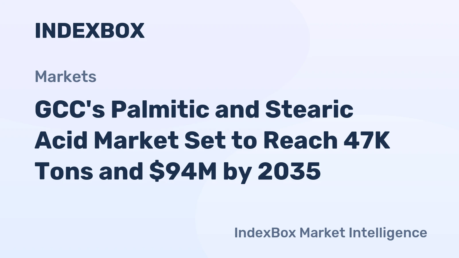 GCC's Palmitic and Stearic Acid Market Set to Reach 47K Tons and $94M by 2035