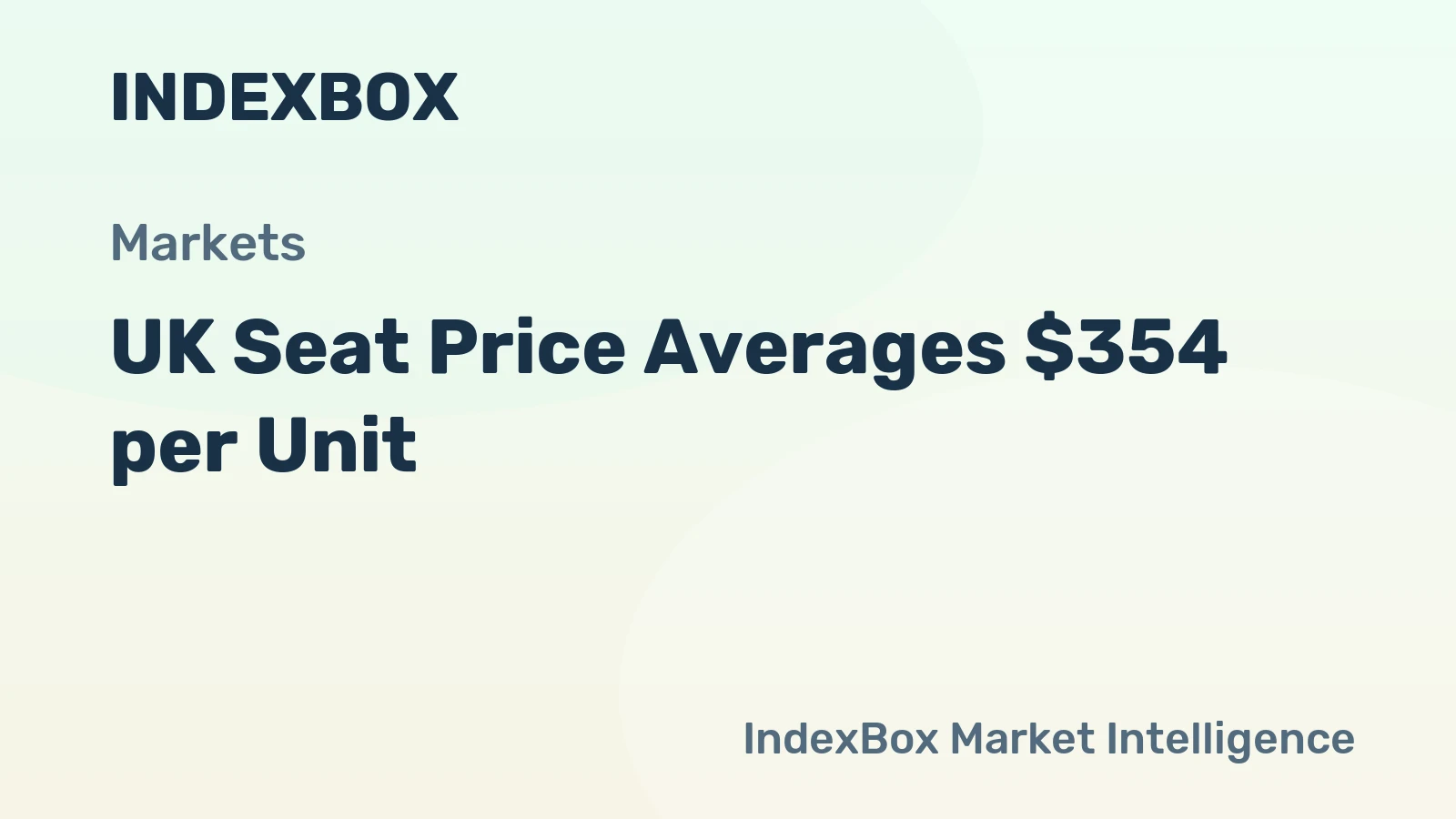 UK Seat Price Averages $354 per Unit