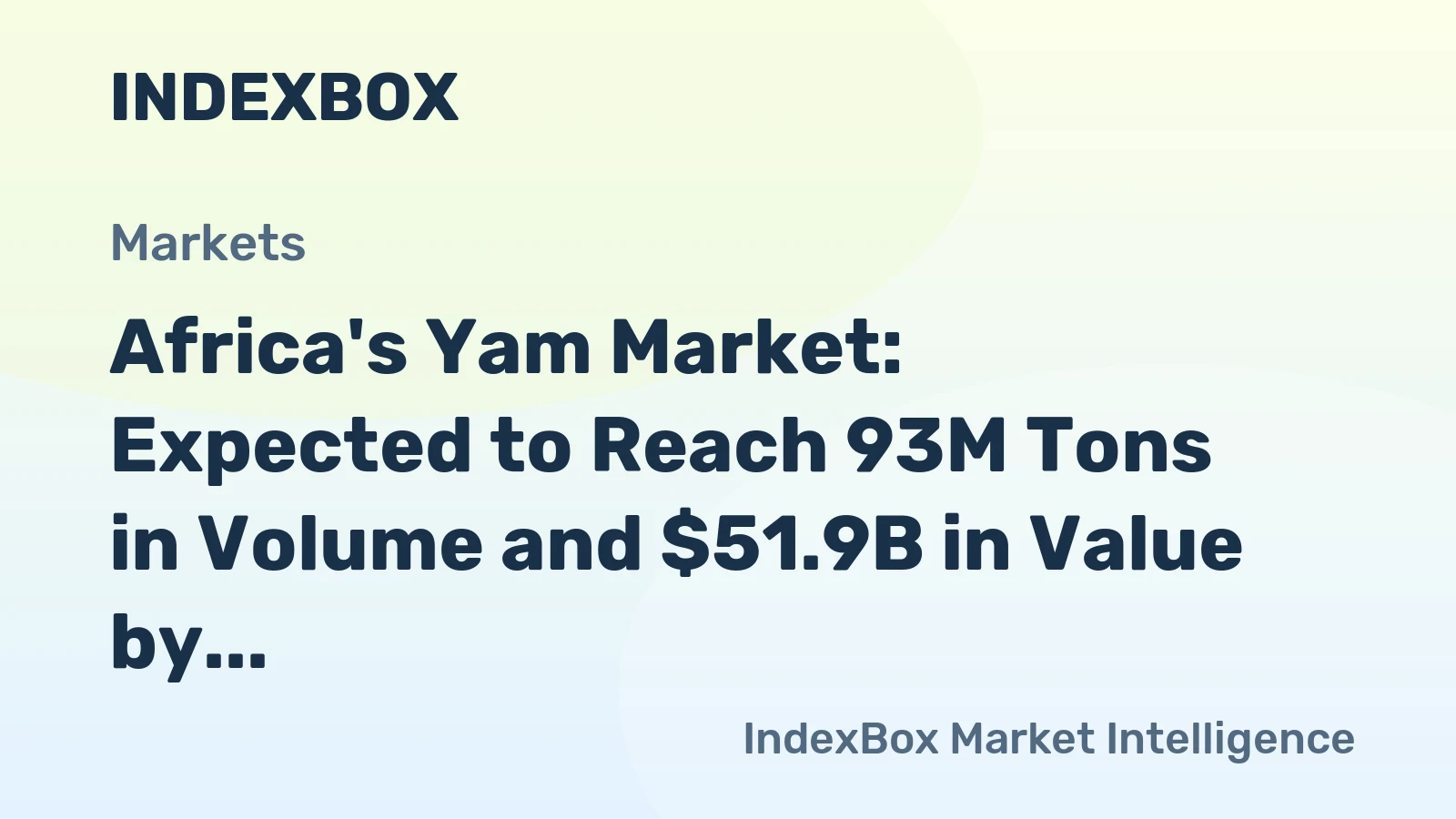 Africa's Yam Market: Expected to Reach 93M Tons in Volume and $51.9B in Value by 2035