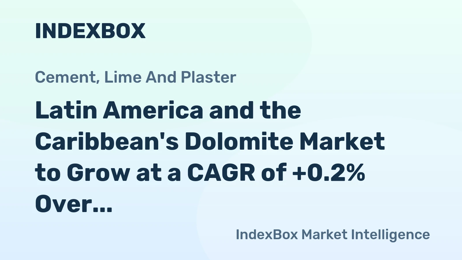 Latin America and the Caribbean's Dolomite Market to Grow at a CAGR of +0.2% Over the Next Decade