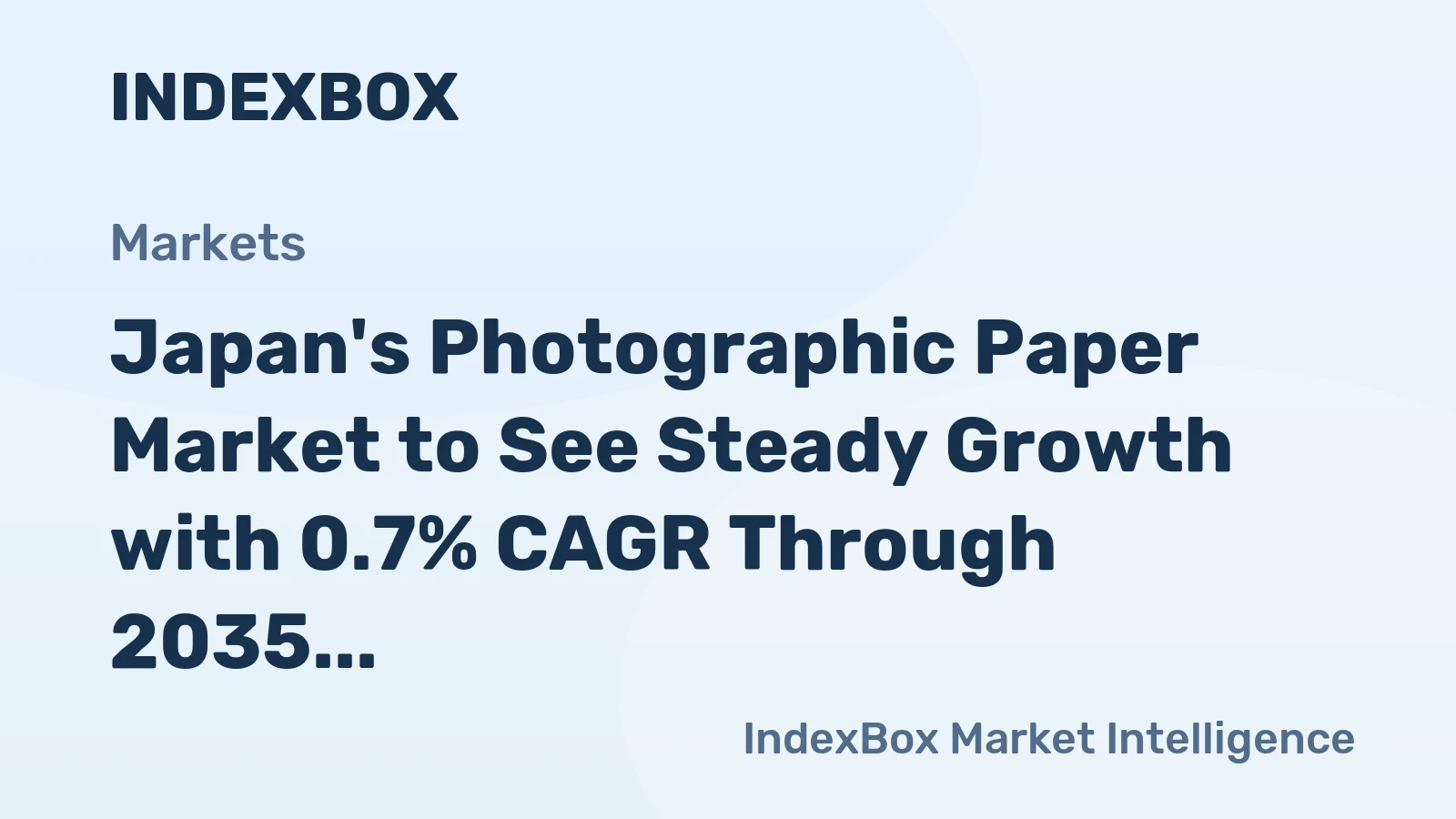 Japan's Photographic Paper Market to See Steady Growth with 0.7% CAGR Through 2035