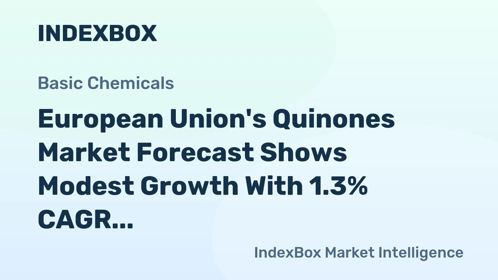 European Union's Quinones Market Forecast Shows Modest Growth With 1.3% CAGR in Value Terms