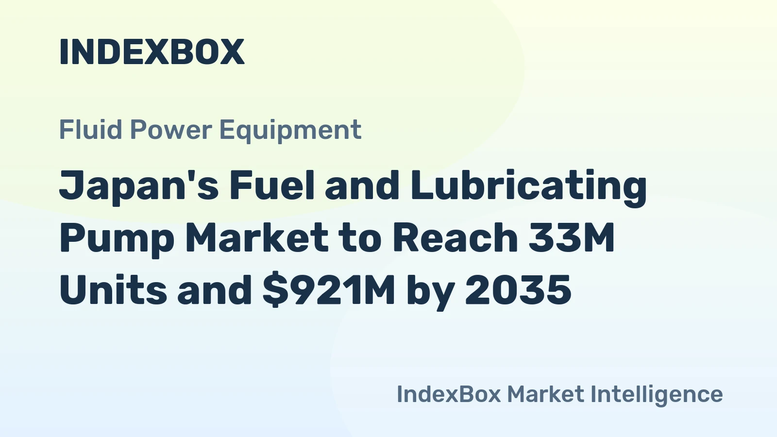 Japan's Fuel and Lubricating Pump Market to Reach 33M Units and $921M by 2035