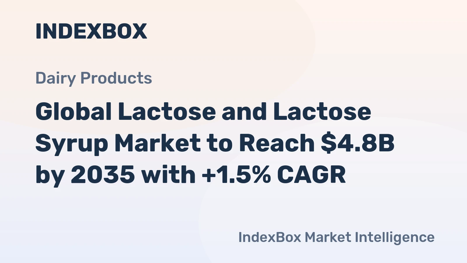 Global Lactose and Lactose Syrup Market to Reach $4.8B by 2035 with +1.5% CAGR