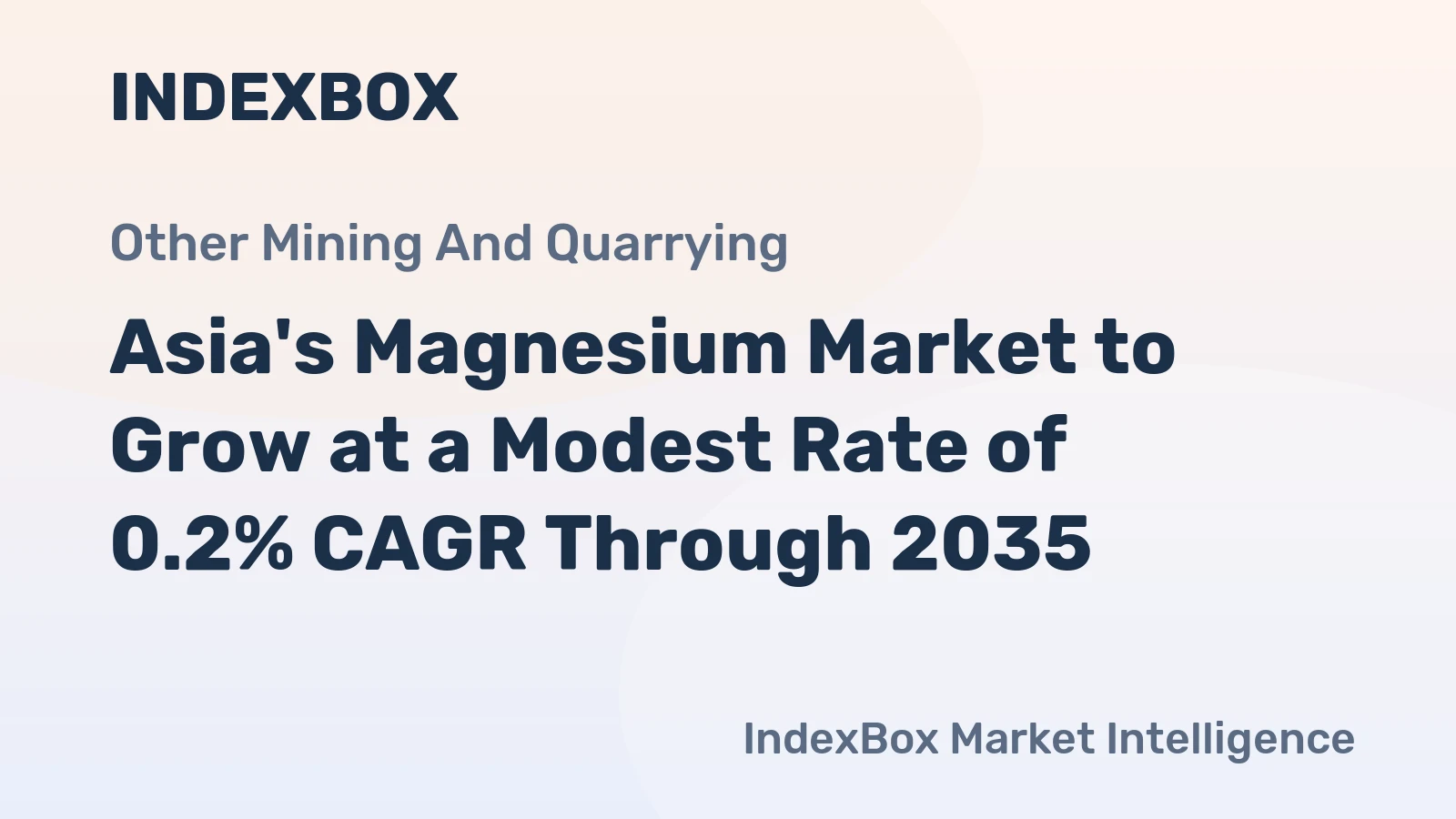 Asia's Magnesium Market to Grow at a Modest Rate of 0.2% CAGR Through 2035