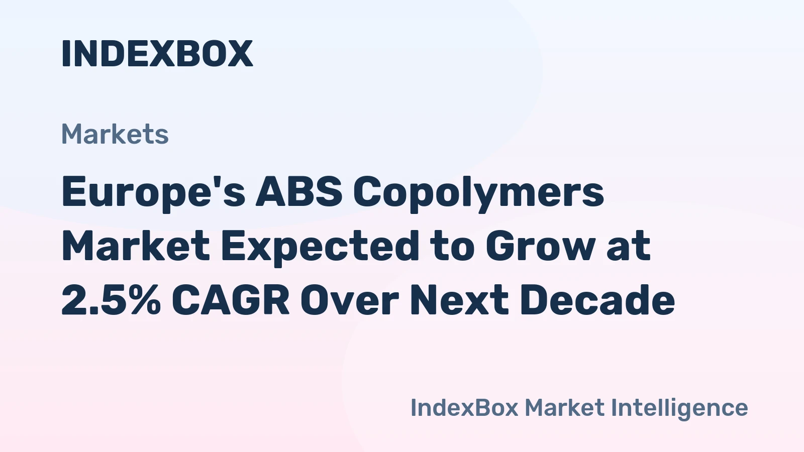 Europe's ABS Copolymers Market Expected to Grow at 2.5% CAGR Over Next Decade
