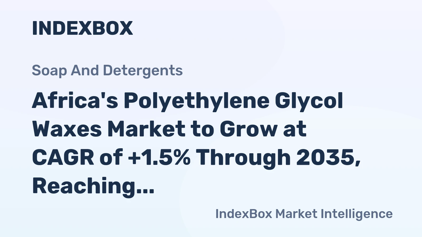 Africa's Polyethylene Glycol Waxes Market to Grow at CAGR of +1.5% Through 2035, Reaching $228M in Value