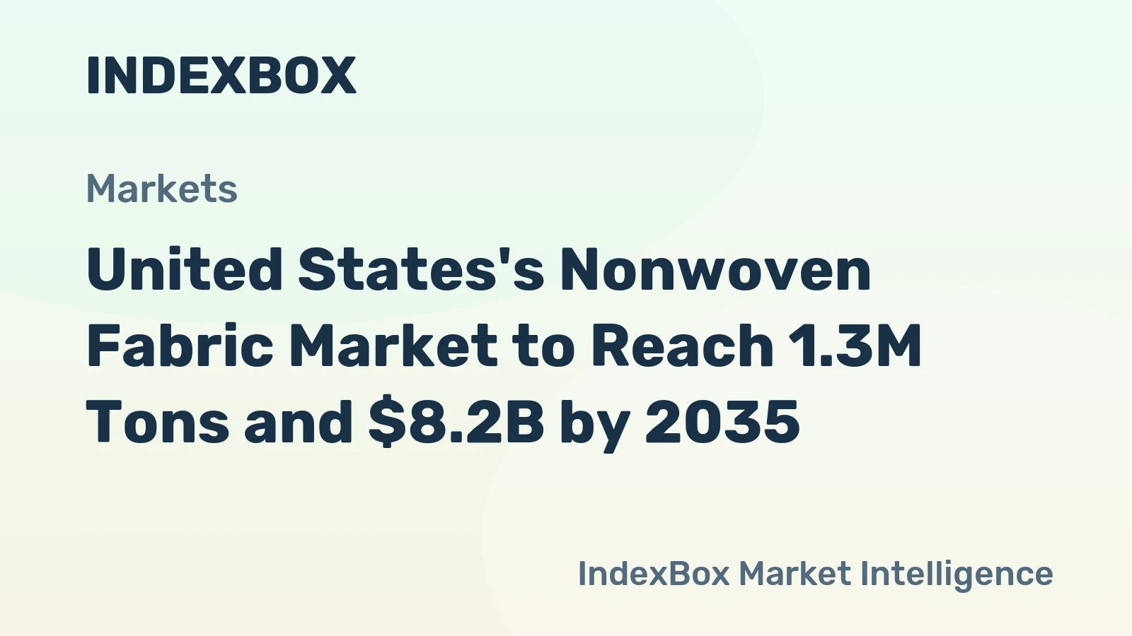 United States's Nonwoven Fabric Market to Reach 1.3M Tons and $8.2B by 2035
