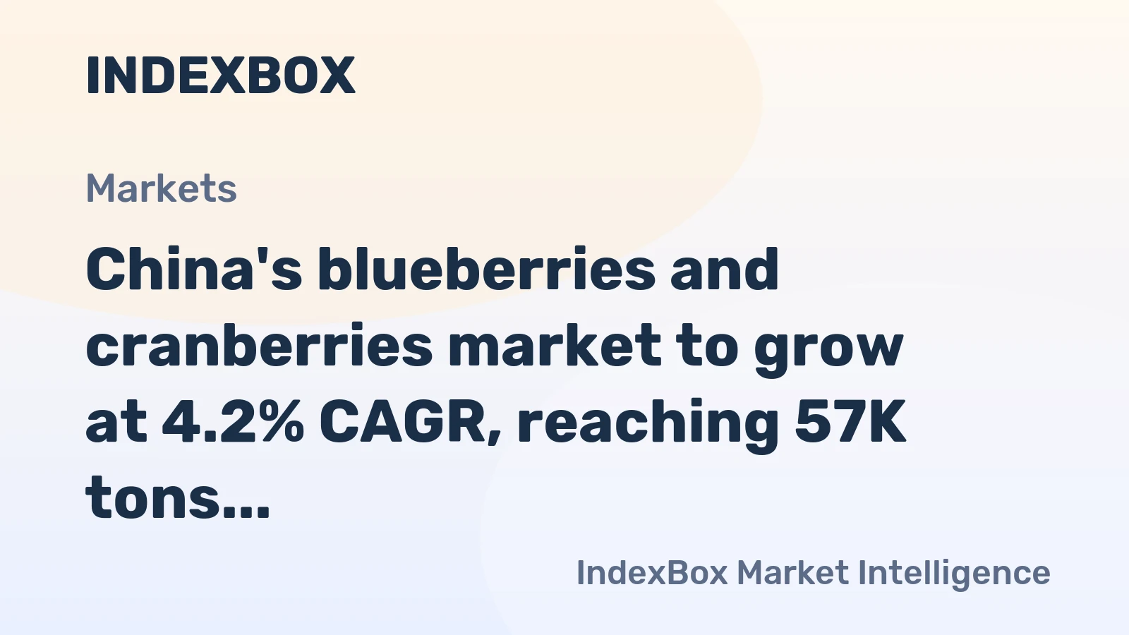 China's blueberries and cranberries market to grow at 4.2% CAGR, reaching 57K tons by 2035, driven by rising domestic demand.