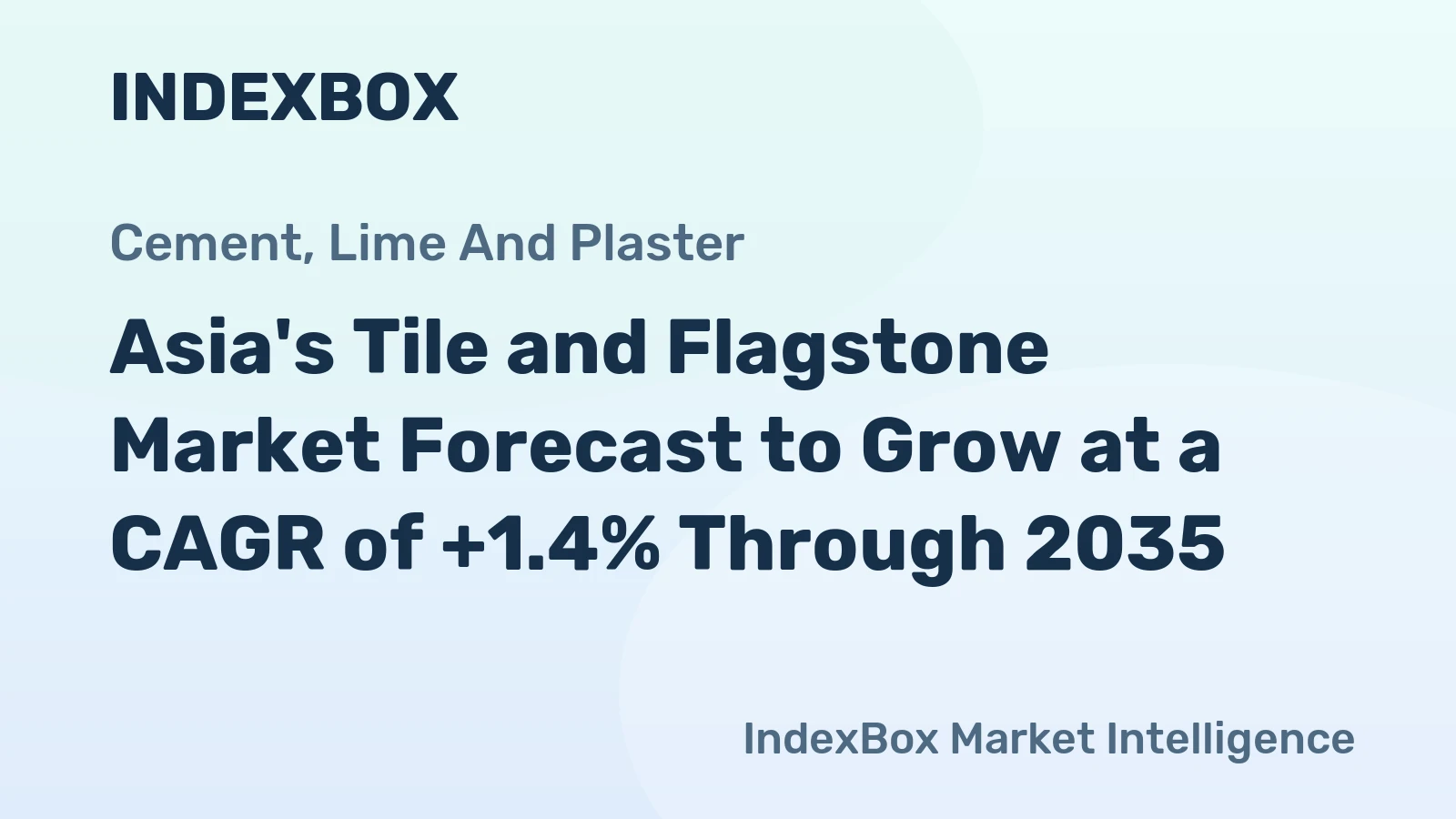 Asia's Tile and Flagstone Market Forecast to Grow at a CAGR of +1.4% Through 2035