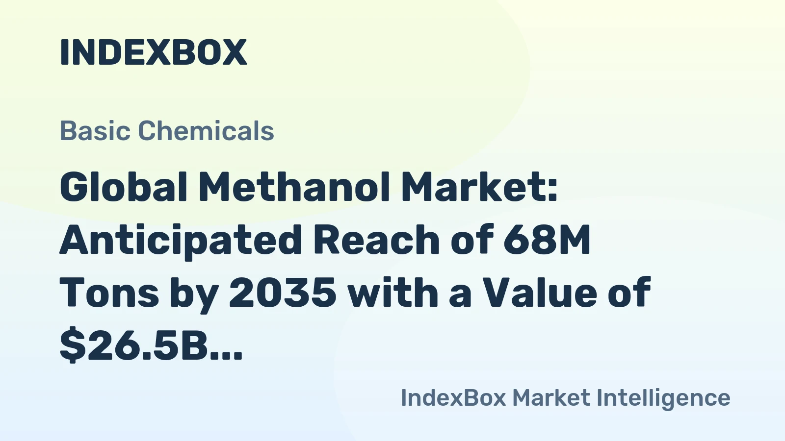Global Methanol Market: Anticipated Reach of 68M Tons by 2035 with a Value of $26.5B