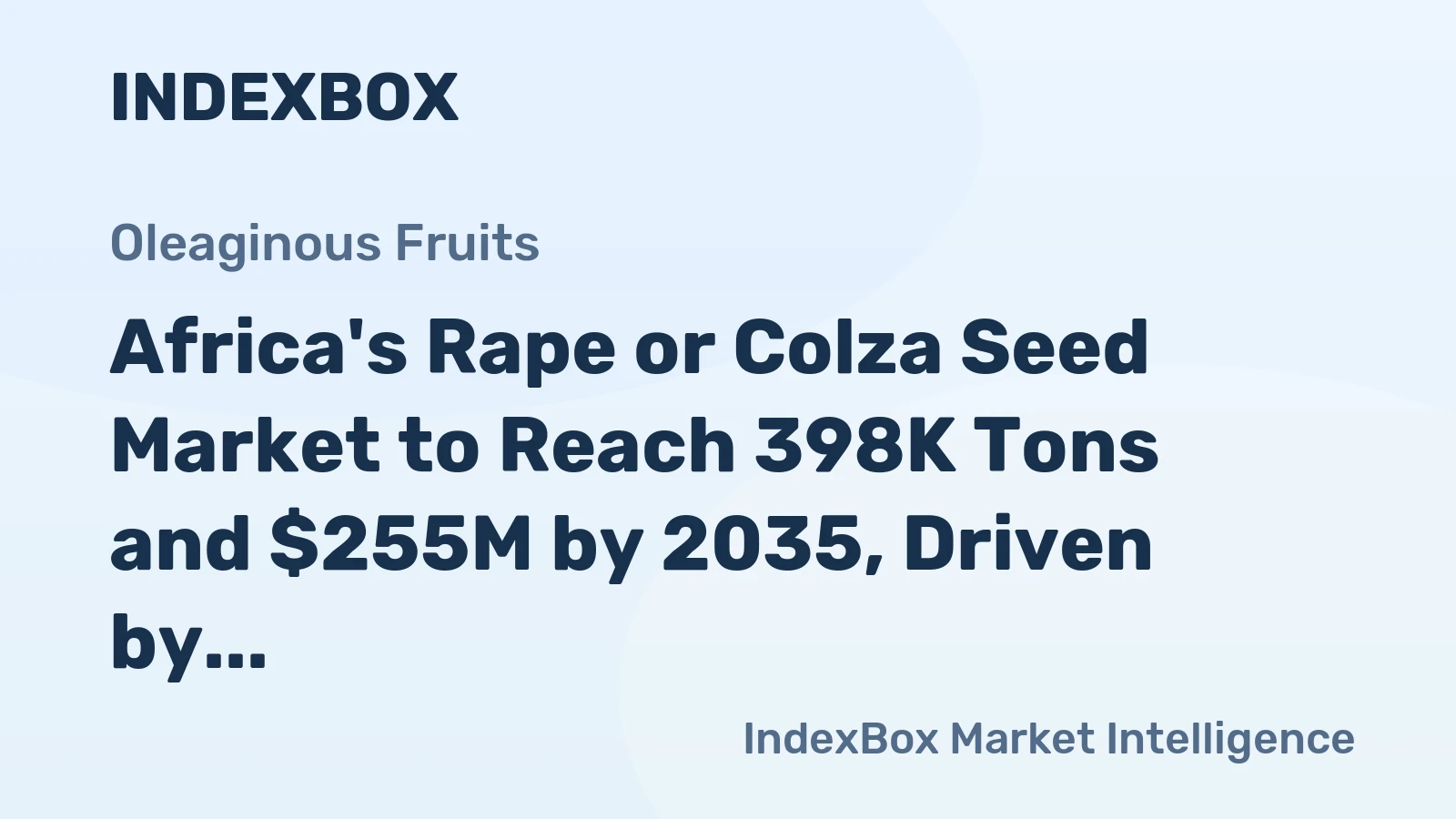 Africa's Rape or Colza Seed Market to Reach 398K Tons and $255M by 2035, Driven by Increasing Demand