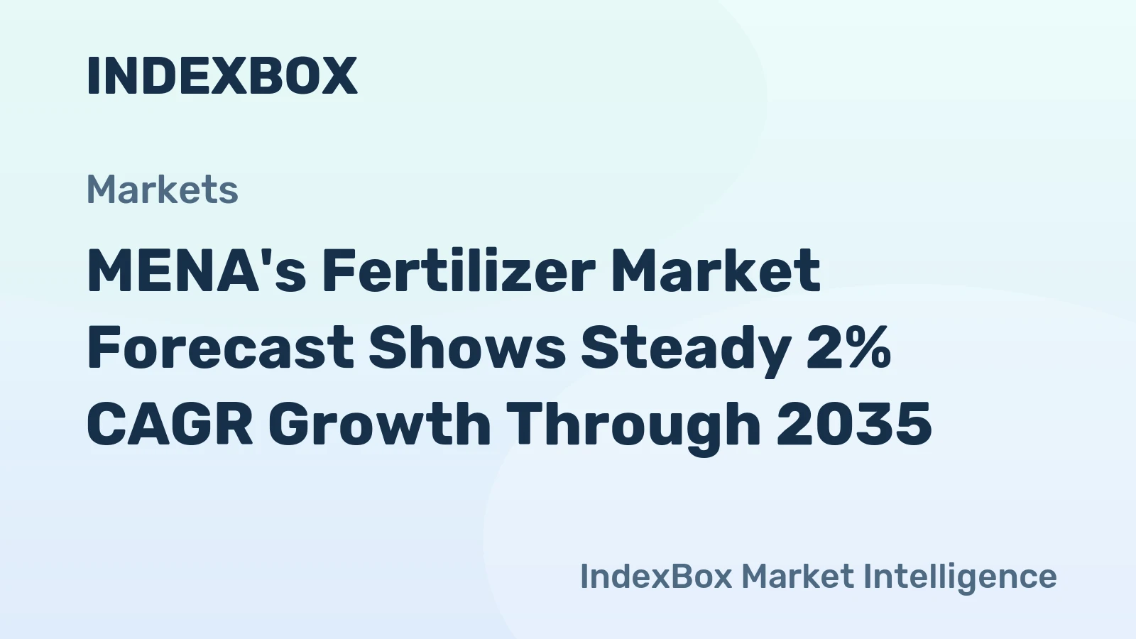 MENA's Fertilizer Market Forecast Shows Steady 2% CAGR Growth Through 2035