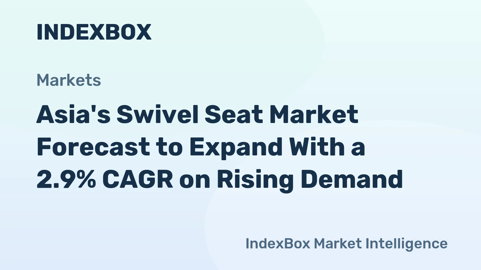 Asia's Swivel Seat Market Forecast to Expand With a 2.9% CAGR on Rising Demand