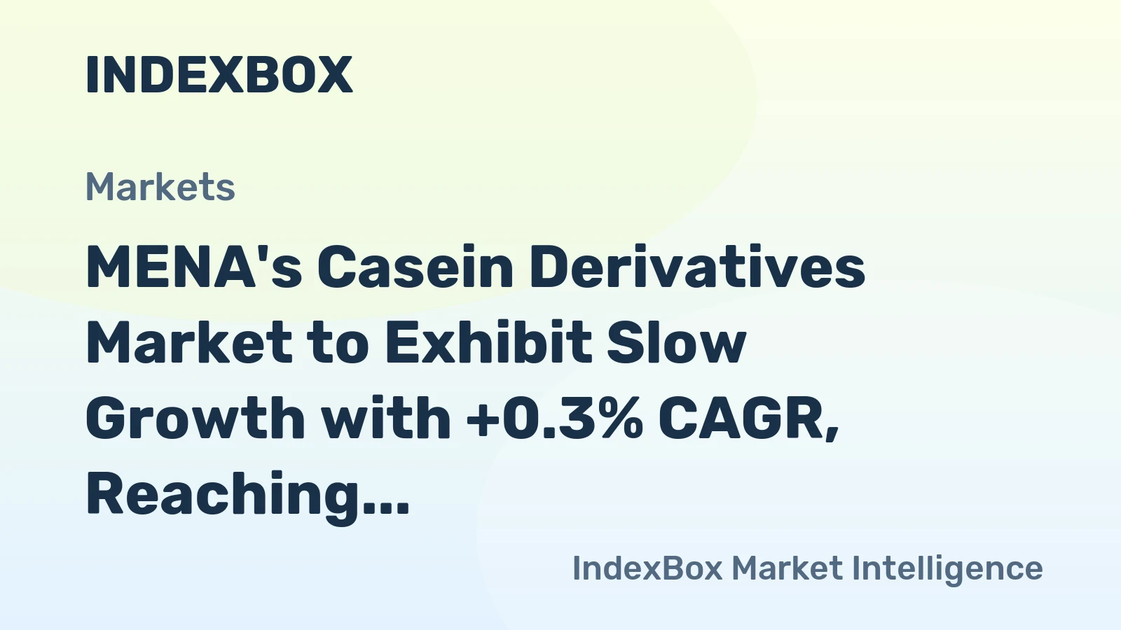 MENA's Casein Derivatives Market to Exhibit Slow Growth with +0.3% CAGR, Reaching $209M by 2035