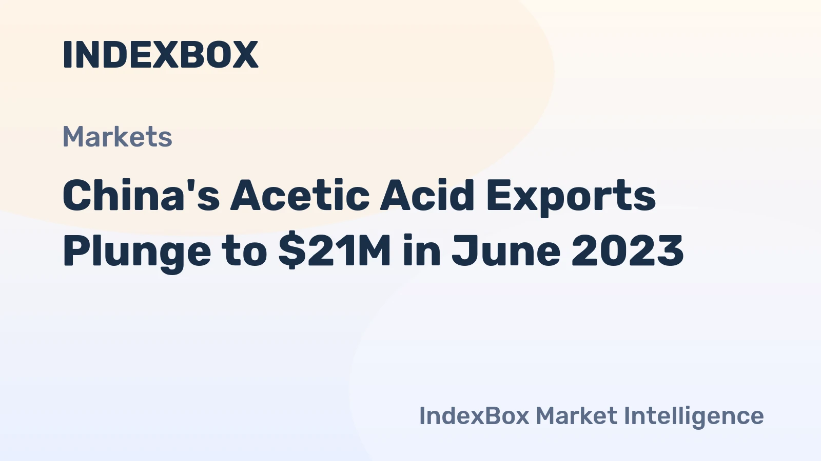 China's Acetic Acid Exports Plunge to $21M in June 2023