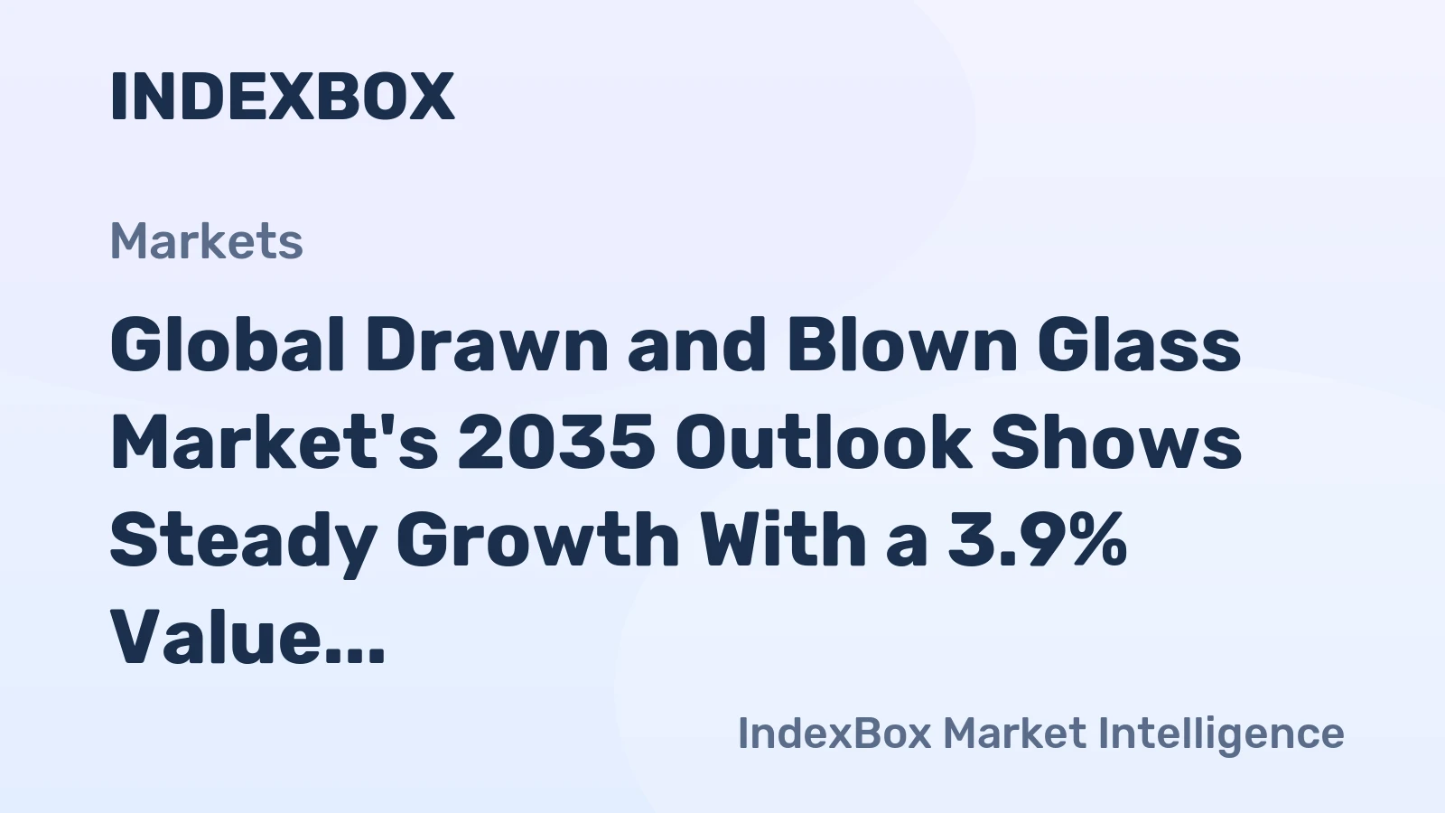 Global Drawn and Blown Glass Market's 2035 Outlook Shows Steady Growth With a 3.9% Value CAGR