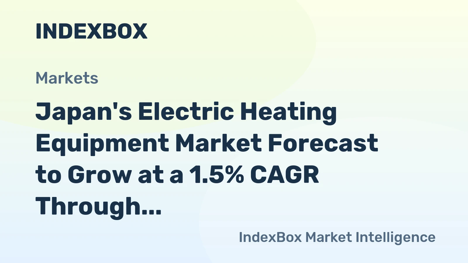 Japan's Electric Heating Equipment Market Forecast to Grow at a 1.5% CAGR Through 2035