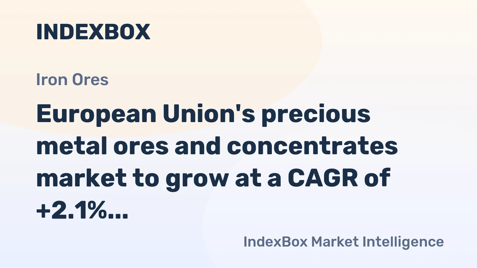 European Union's precious metal ores and concentrates market to grow at a CAGR of +2.1%, reaching 2.6M tons by 2035