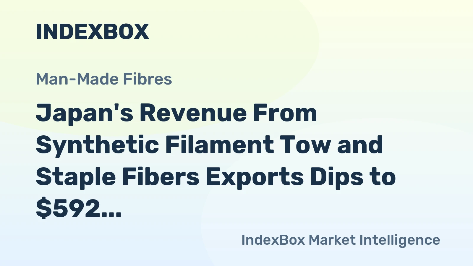 Japan's Revenue From Synthetic Filament Tow and Staple Fibers Exports Dips to $592 Million in 2024