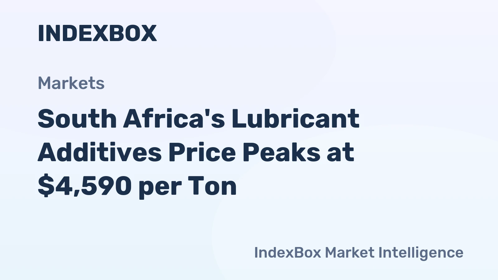 South Africa's Lubricant Additives Price Peaks at $4,590 per Ton