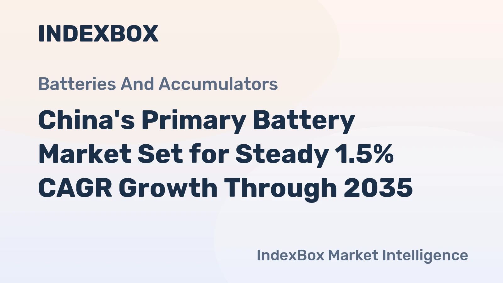 China's Primary Battery Market Set for Steady 1.5% CAGR Growth Through 2035