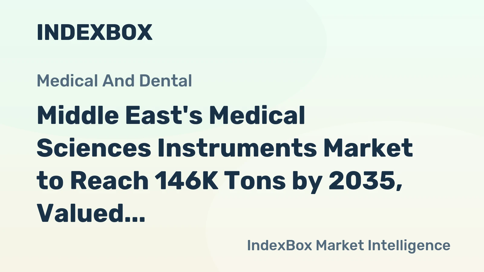 Middle East's Medical Sciences Instruments Market to Reach 146K Tons by 2035, Valued at $5B