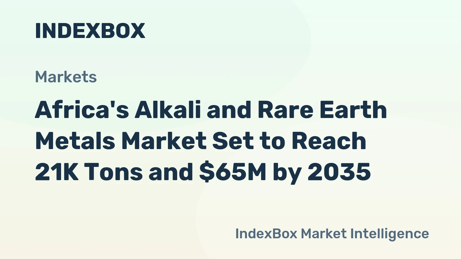 Africa's Alkali and Rare Earth Metals Market Set to Reach 21K Tons and $65M by 2035