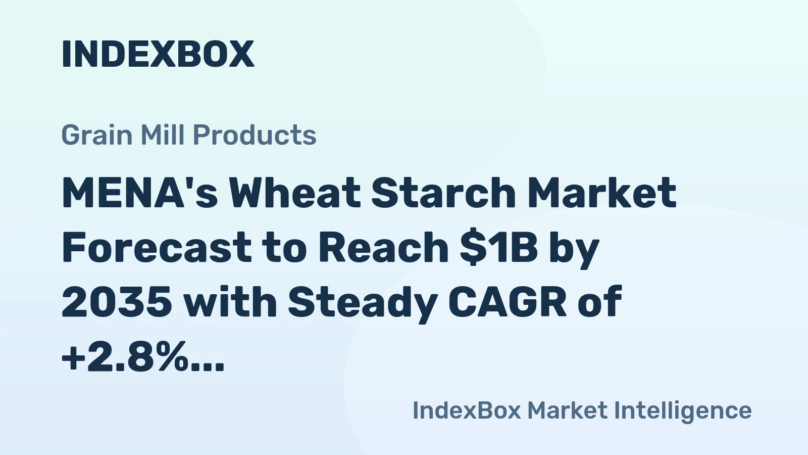 MENA's Wheat Starch Market Forecast to Reach $1B by 2035 with Steady CAGR of +2.8%