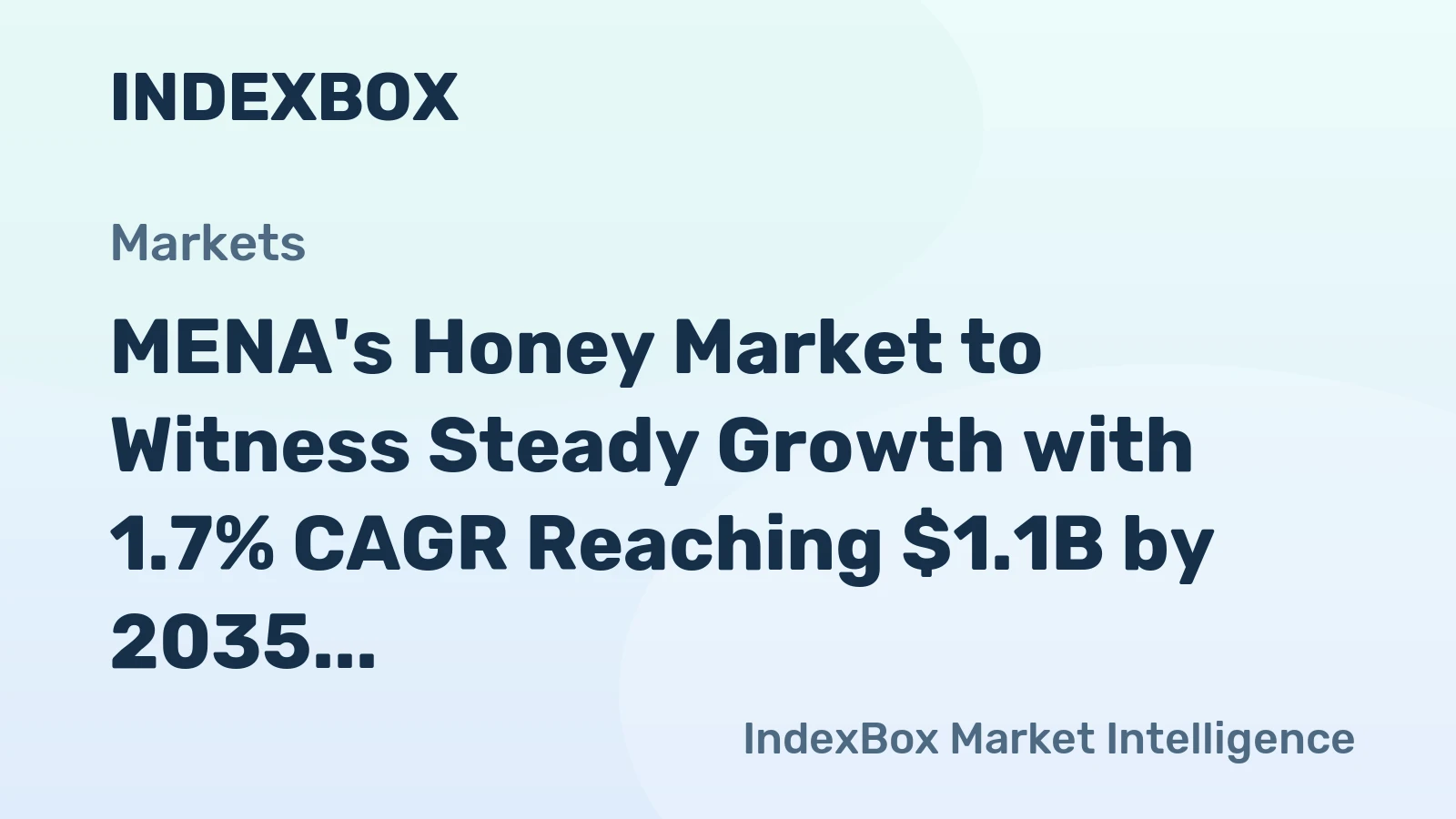 MENA's Honey Market to Witness Steady Growth with 1.7% CAGR Reaching $1.1B by 2035