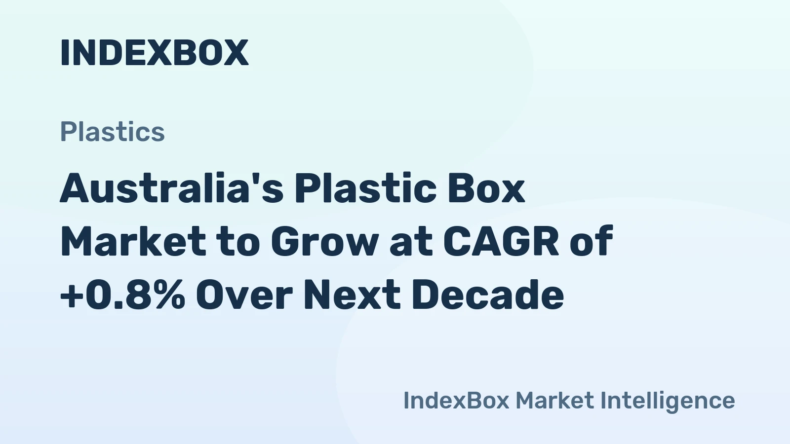 Australia's Plastic Box Market to Grow at CAGR of +0.8% Over Next Decade