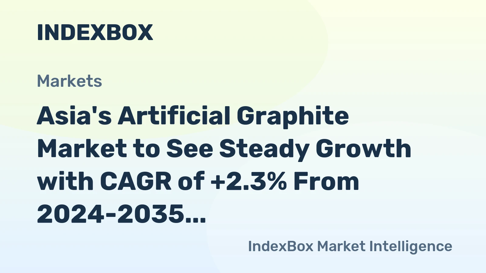 Asia's Artificial Graphite Market to See Steady Growth with CAGR of +2.3% From 2024-2035