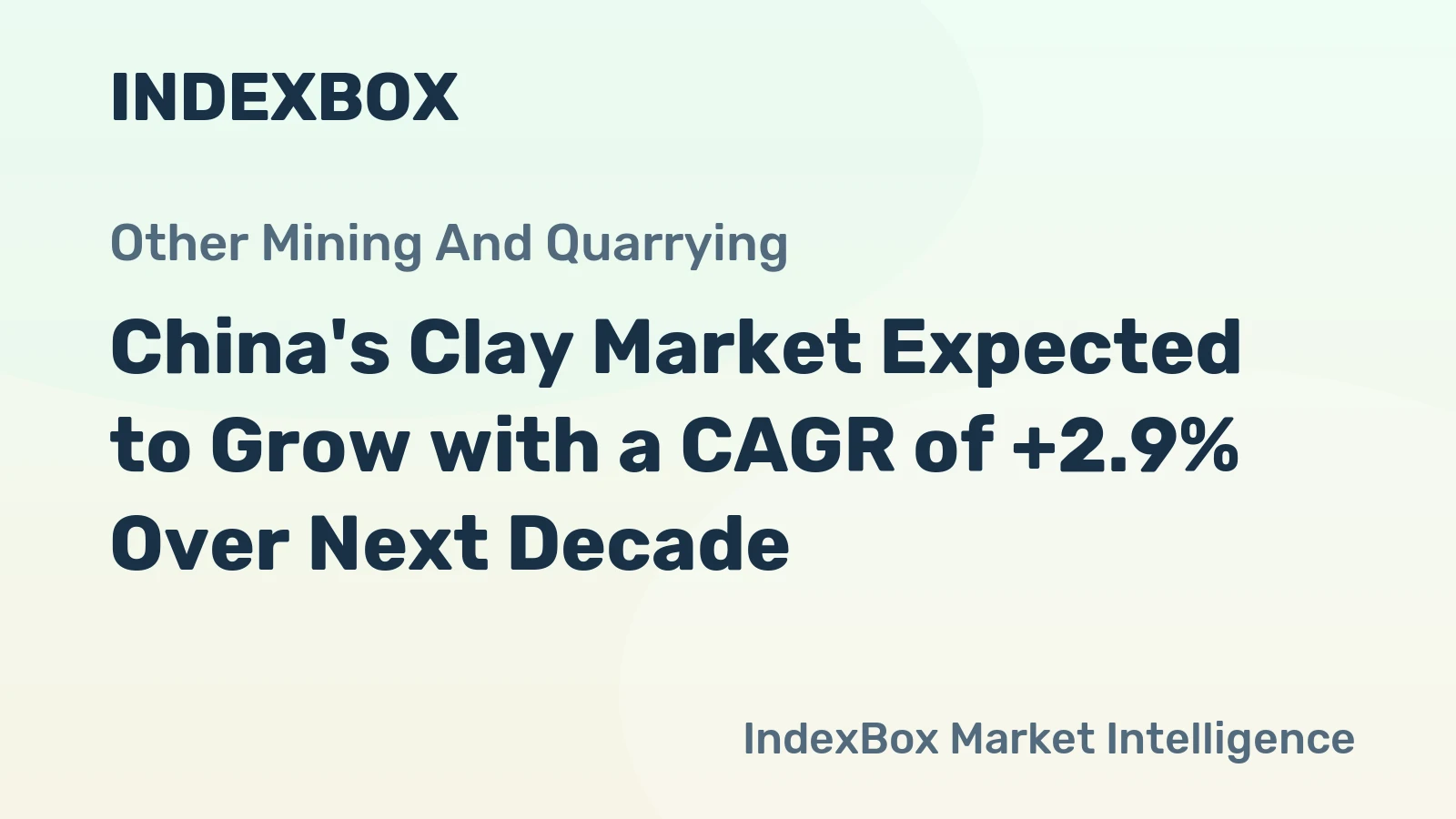 China's Clay Market Expected to Grow with a CAGR of +2.9% Over Next Decade