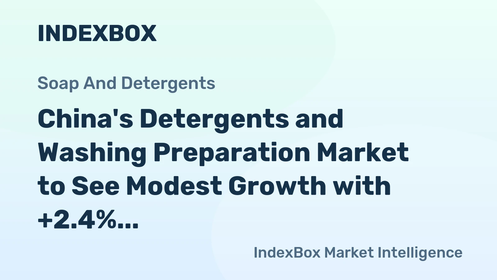 China's Detergents and Washing Preparation Market to See Modest Growth with +2.4% CAGR